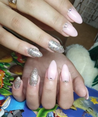 Long Silver Nails - Anjela's work